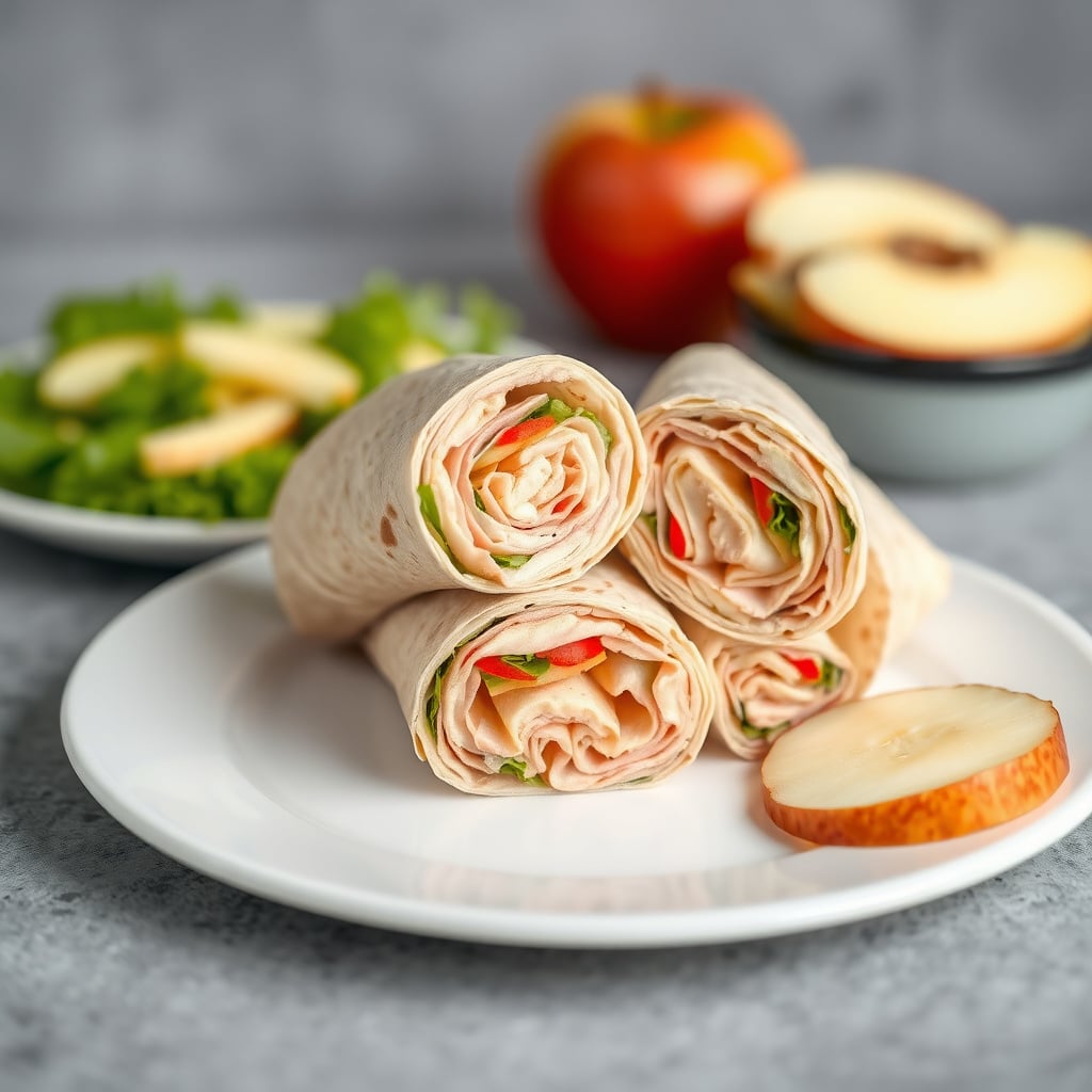 Deli Turkey and Swiss Protein Wraps with Apple Slices - OttoChef AI ...