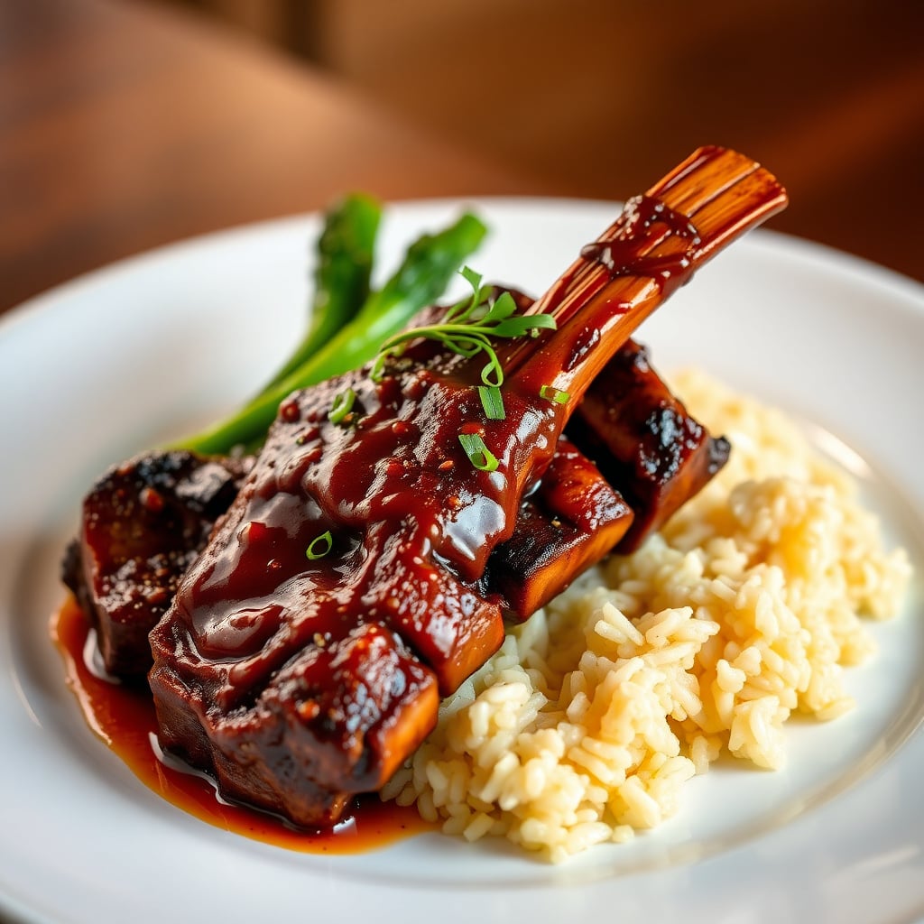 Gochujang-Glazed Beef Flanken Ribs with Sesame-Roasted Broccolini and ...
