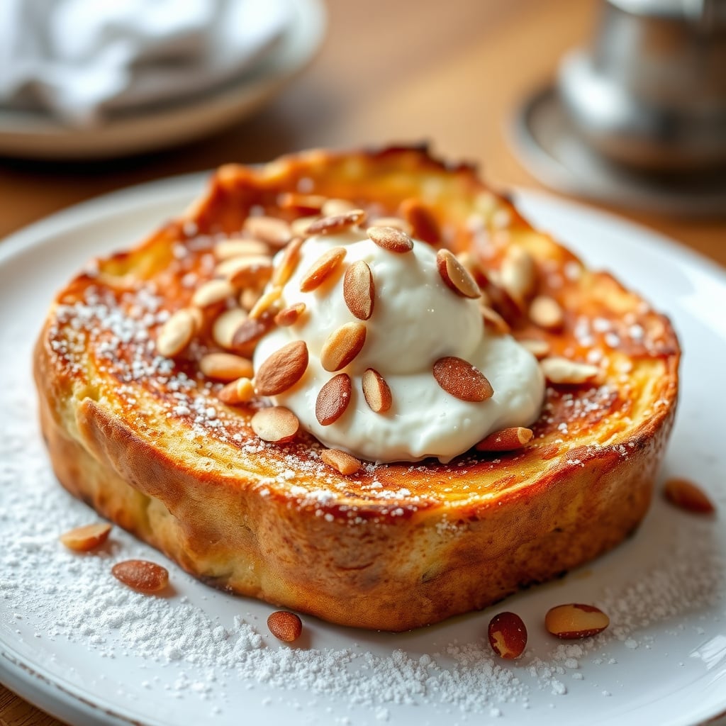 Ciabatta French Toast with Amaretto Mascarpone and Toasted Almonds ...